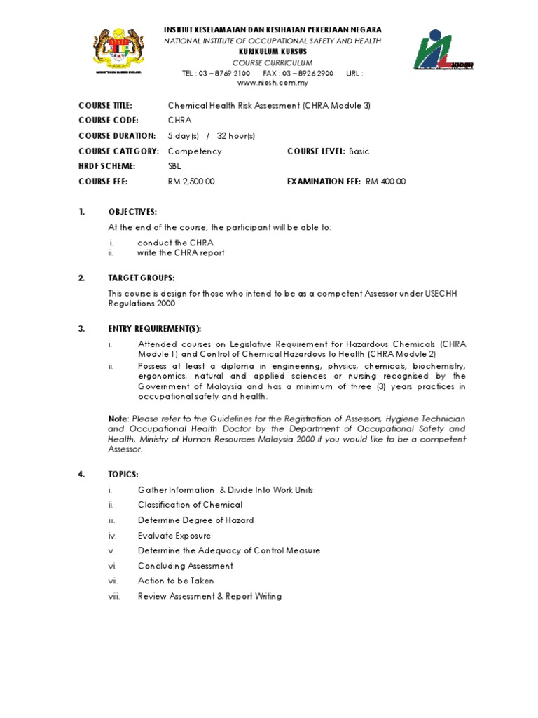 CHRA | PDF | Occupational Safety And Health | Safety