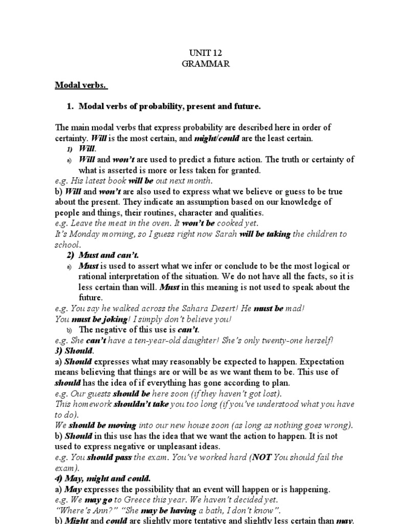 Modal Verbs | PDF | Modal Logic