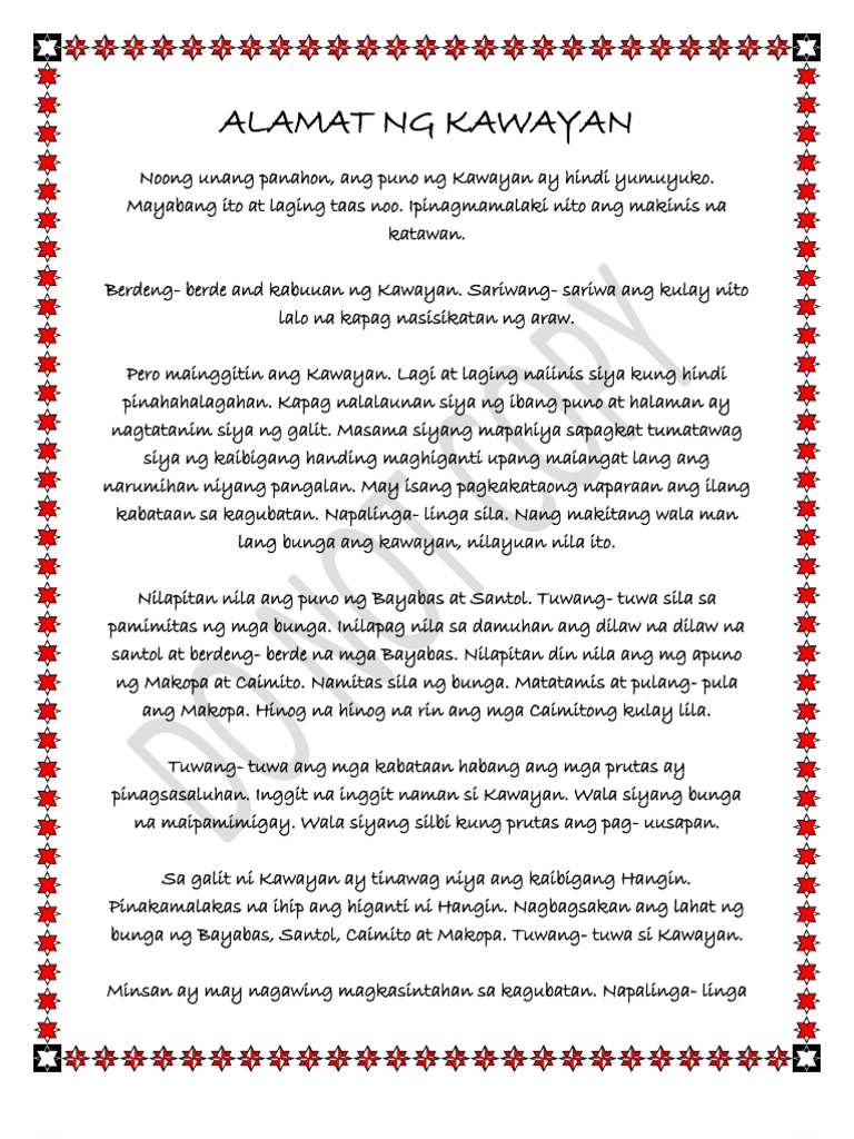 Alamat NG Kawayan | PDF