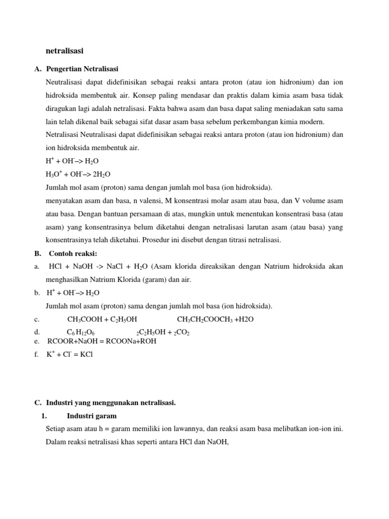 Netralisasi | PDF | Sains & Matematika