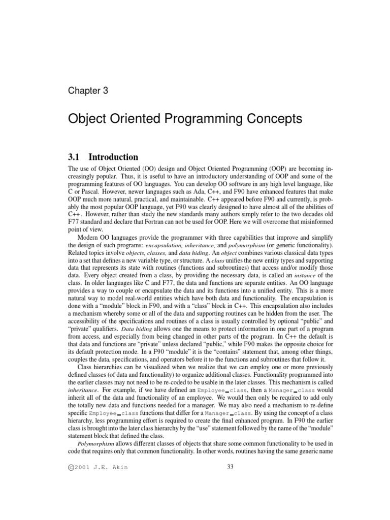 Object Oriented Programming Concepts | PDF