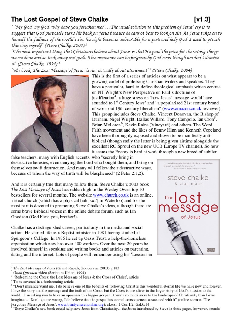 The Lost Gospel of Steve Chalke | PDF | Revelation | Jesus