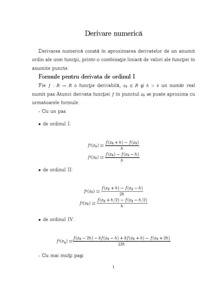 Derivare Numerica | PDF