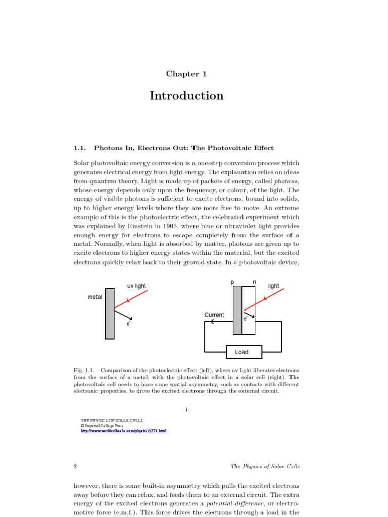 Chap1 The Physics of Solar Cells | PDF | Photovoltaics | Solar Cell