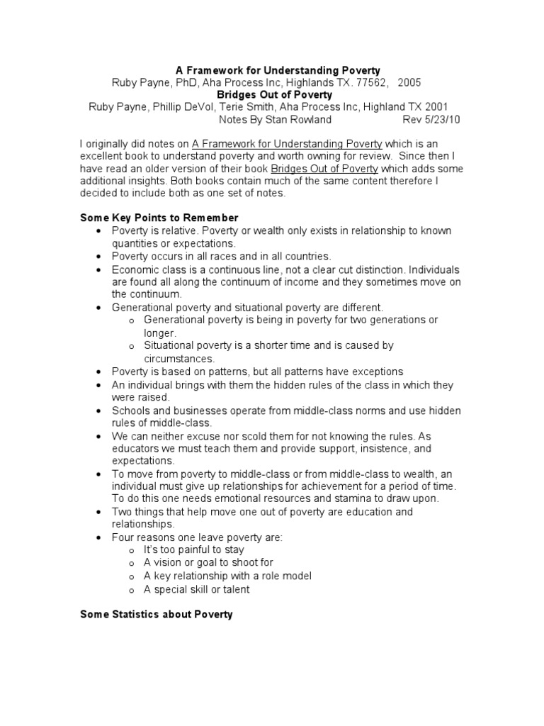 A Framework For Understanding Poverty | PDF | Poverty | Poverty & Homelessness