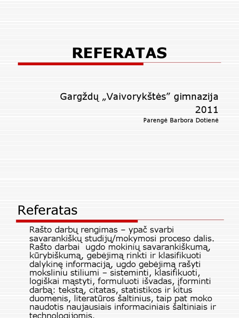 Referatas | PDF