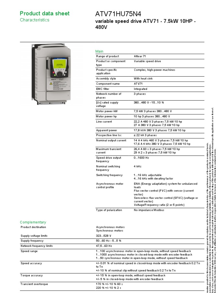 Altivar 71 ATV71HU75N4 | PDF | Direct Current | Logic Gate