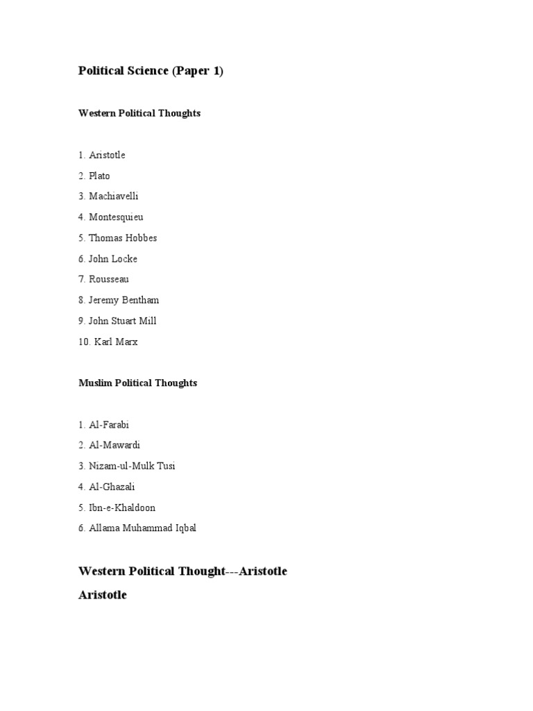 Pol Science Notes | PDF | Plato | Sovereignty