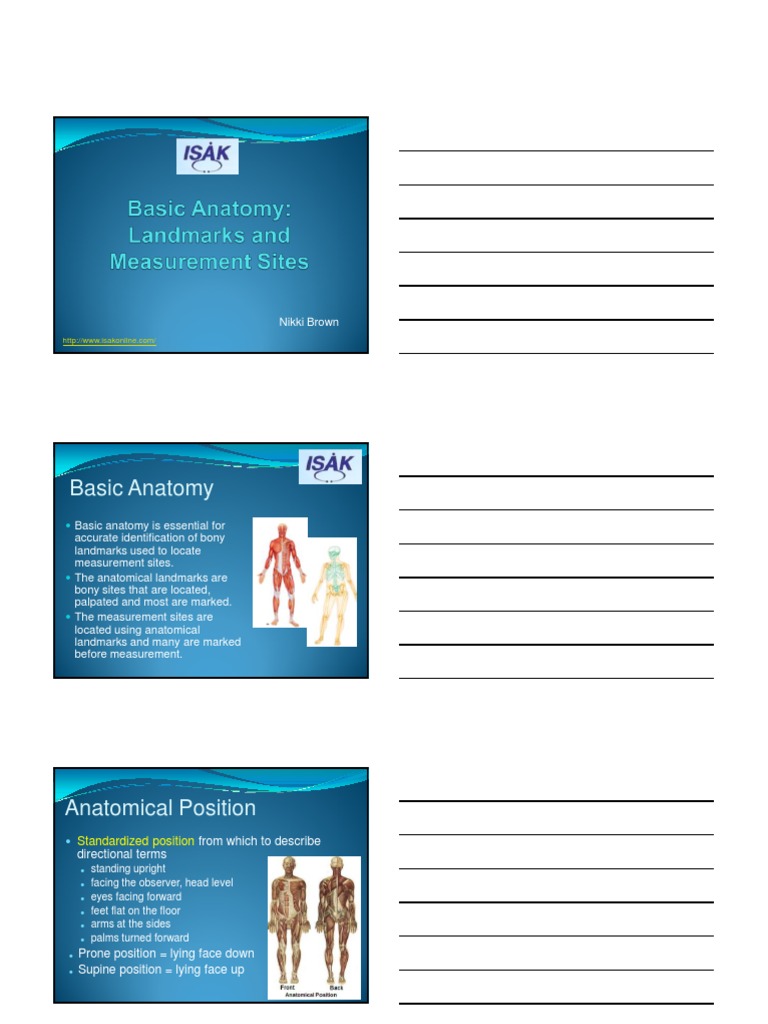 ISAK Antrophometric Course | PDF | Anatomical Terms Of Location | Arm
