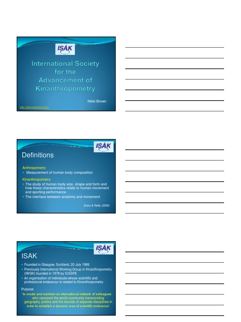 ISAK Antrophometric Course | PDF | Anthropometry