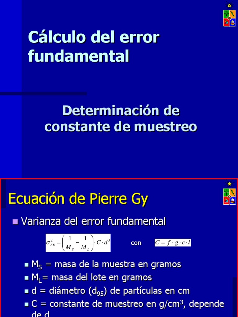 Cálculo de Error Fundamental | Molibdeno | Muestreo (Estadísticas)