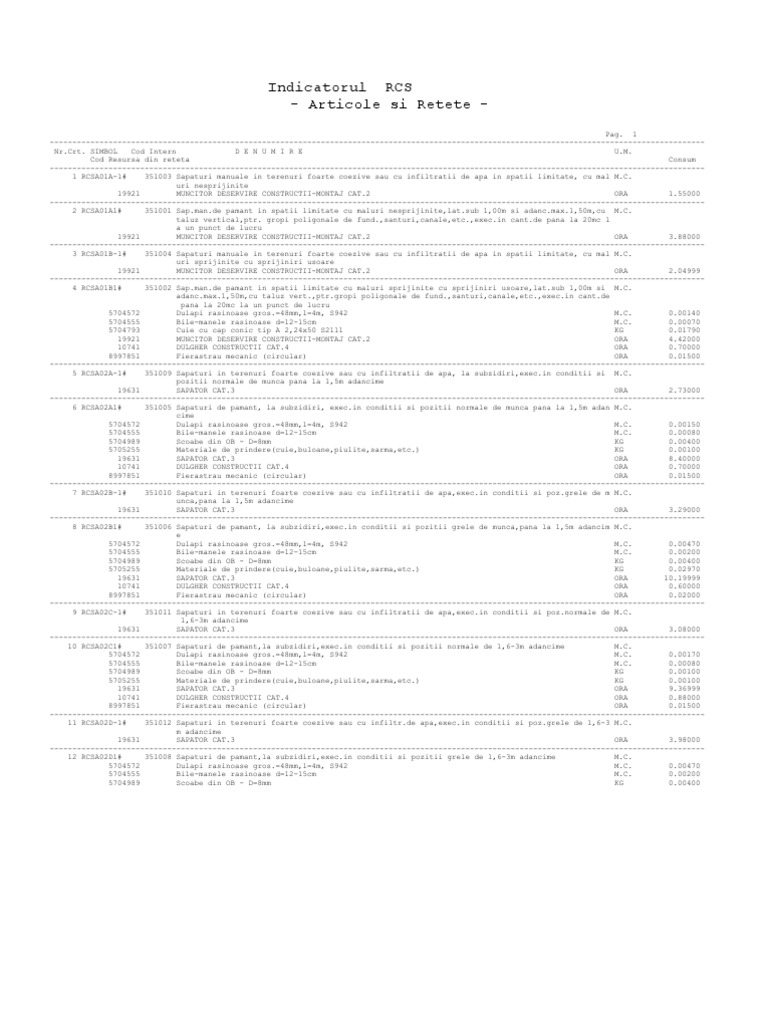 Indicator Norme de Deviz RCS | PDF