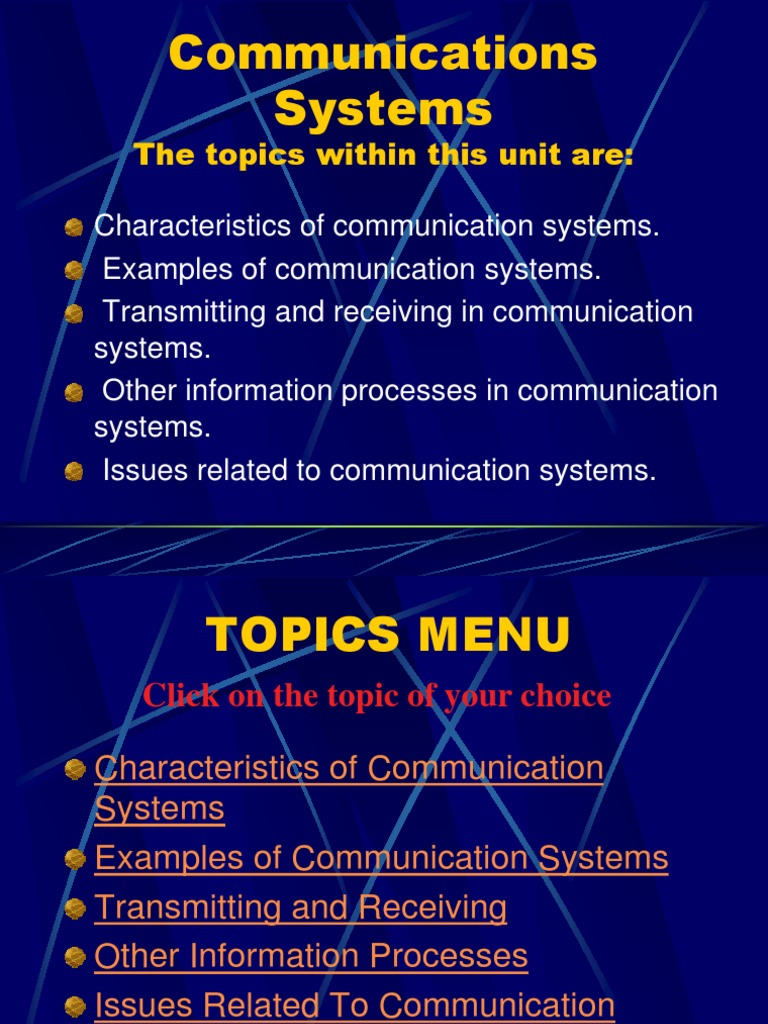 Overview of Communication Systems | PDF | Osi Model | Local Area Network