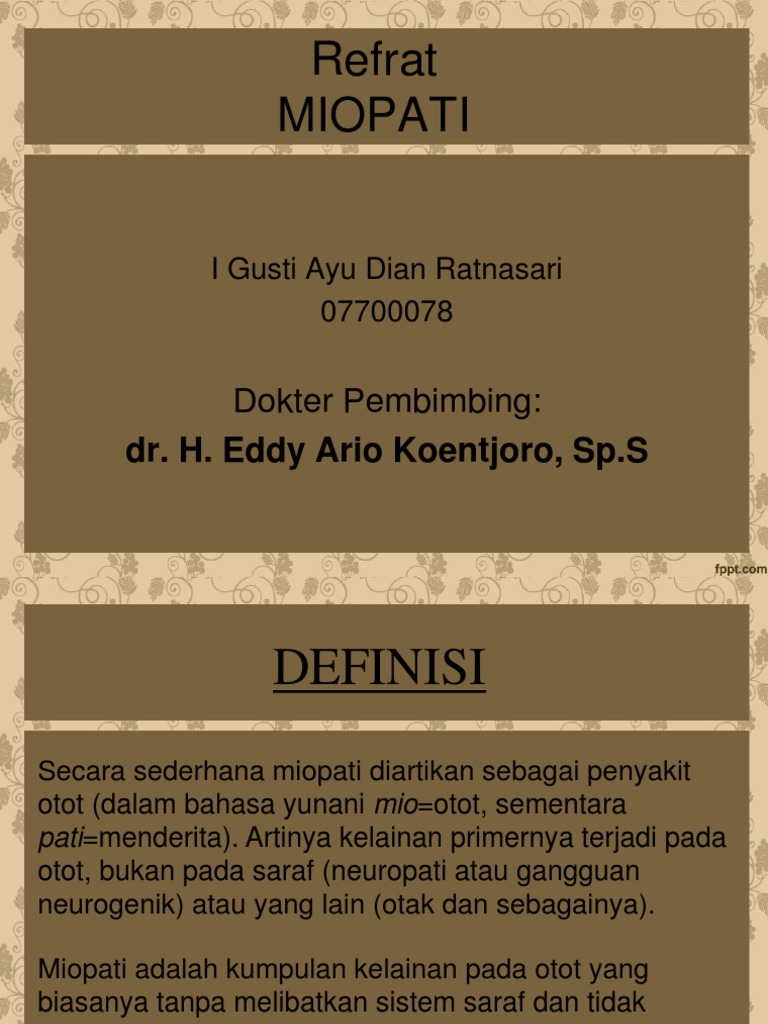 Definisi dan Klasifikasi Miopati | PDF | Kesehatan Holistik