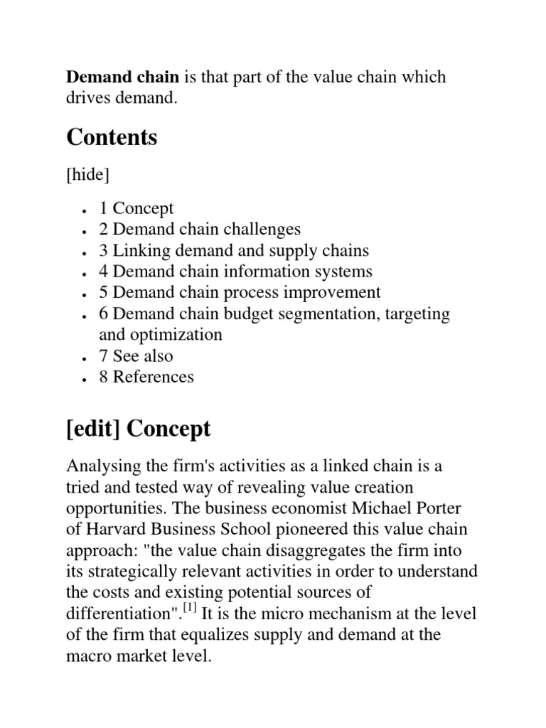 Demand Chain Is That Part of The Value Chain Which | Download Free PDF ...