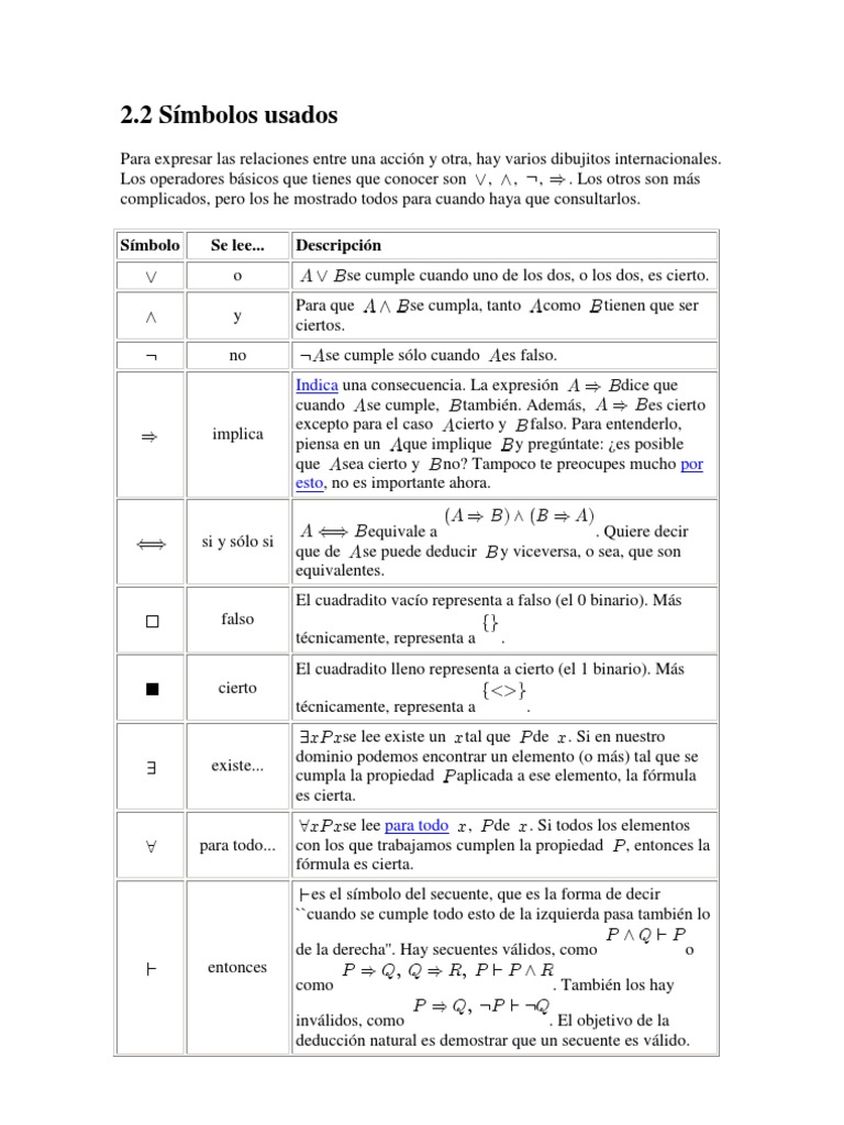 Símbolos de Lógica y su Uso | PDF | Métodos y materiales de enseñanza ...