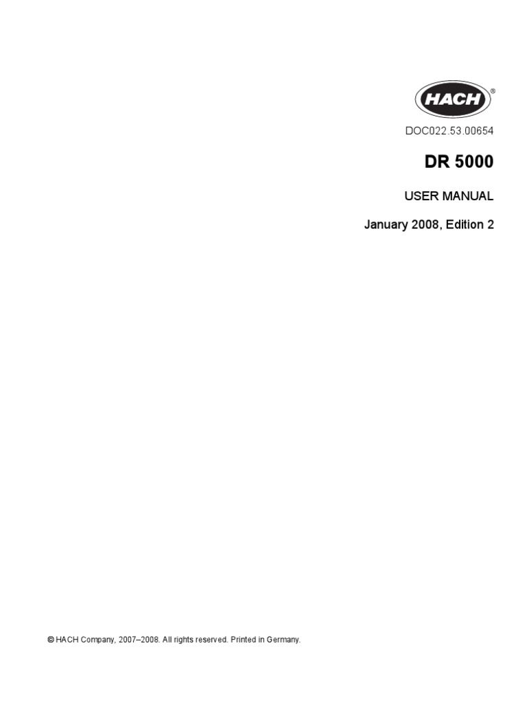 DR 5000 User Manual | PDF | Ultraviolet–Visible Spectroscopy | Printer ...