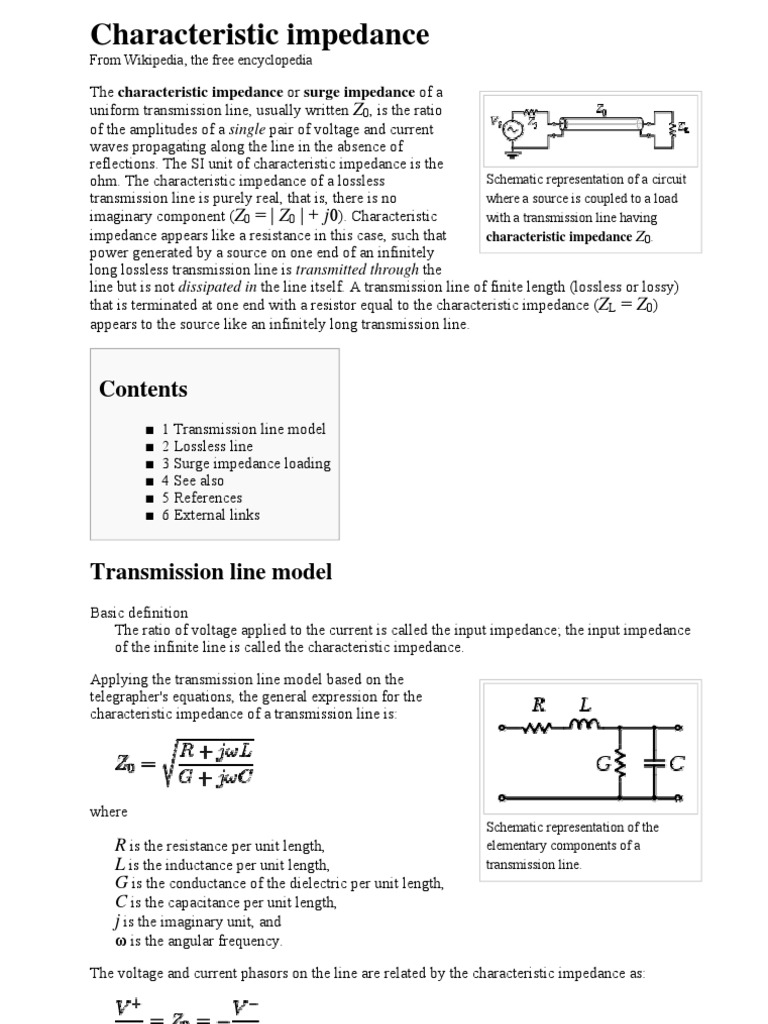 Characteristic Impedance | PDF | Electrical Impedance | Transmission Line