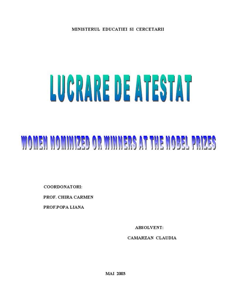 Atestat Engleza | PDF | Nobel Prize | Nobel Family