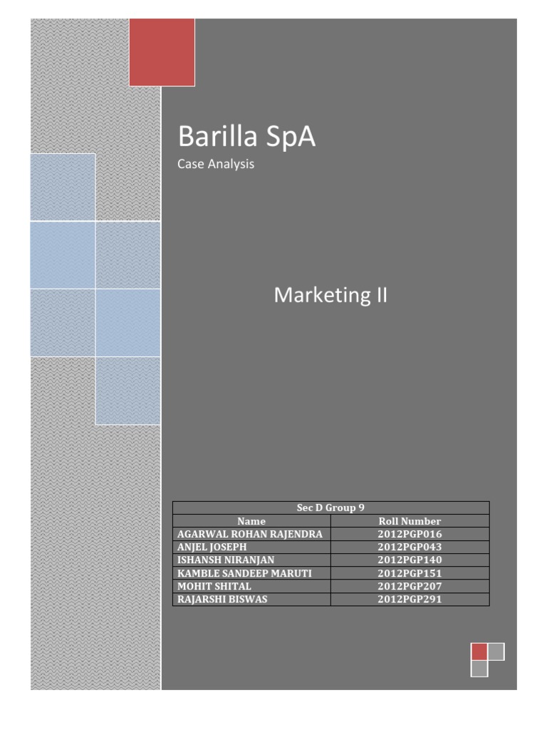 Barilla SpA Case Study | PDF | Inventory | Retail