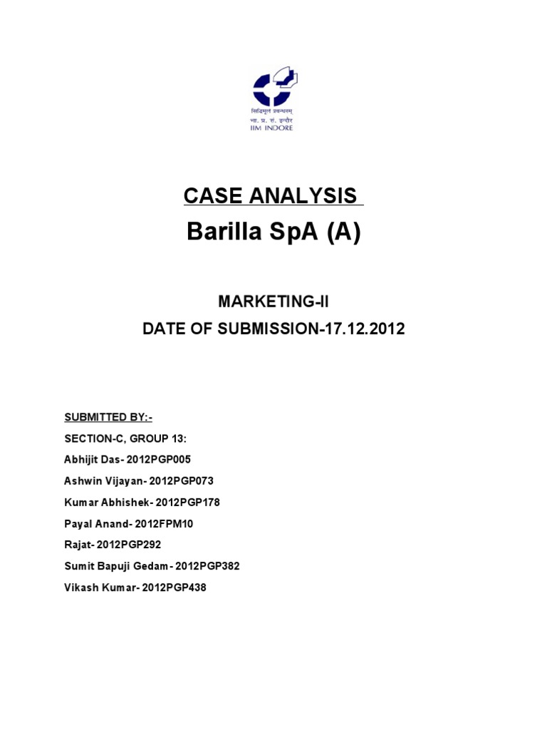 Barilla Spa Case Study | PDF | Inventory | Retail