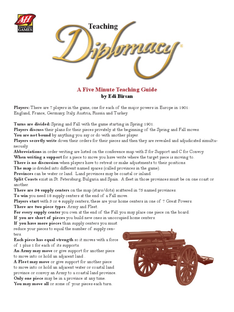 Diplomacy Five Minute Guide | PDF | History