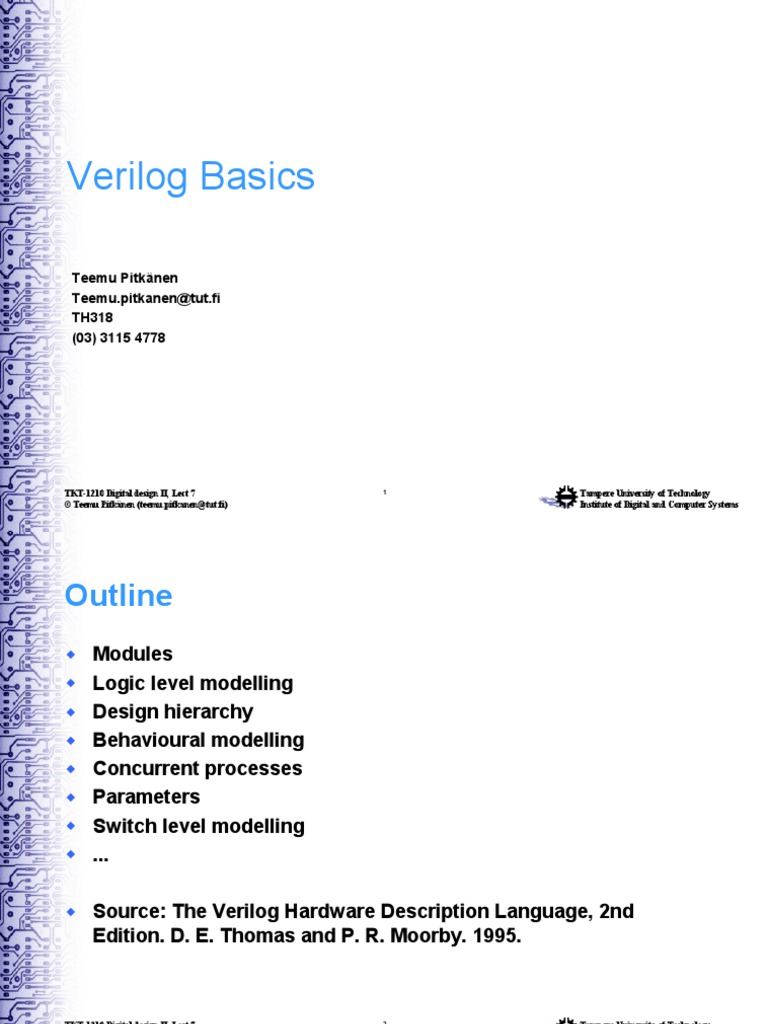 Verilog Basics | Download Free PDF | Hardware Description Language | Parameter (Computer ...