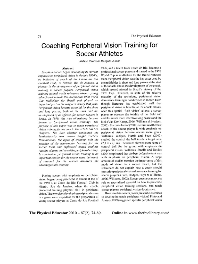 Soccer Peripheral Vision Coaching | PDF | Association Football | Teams