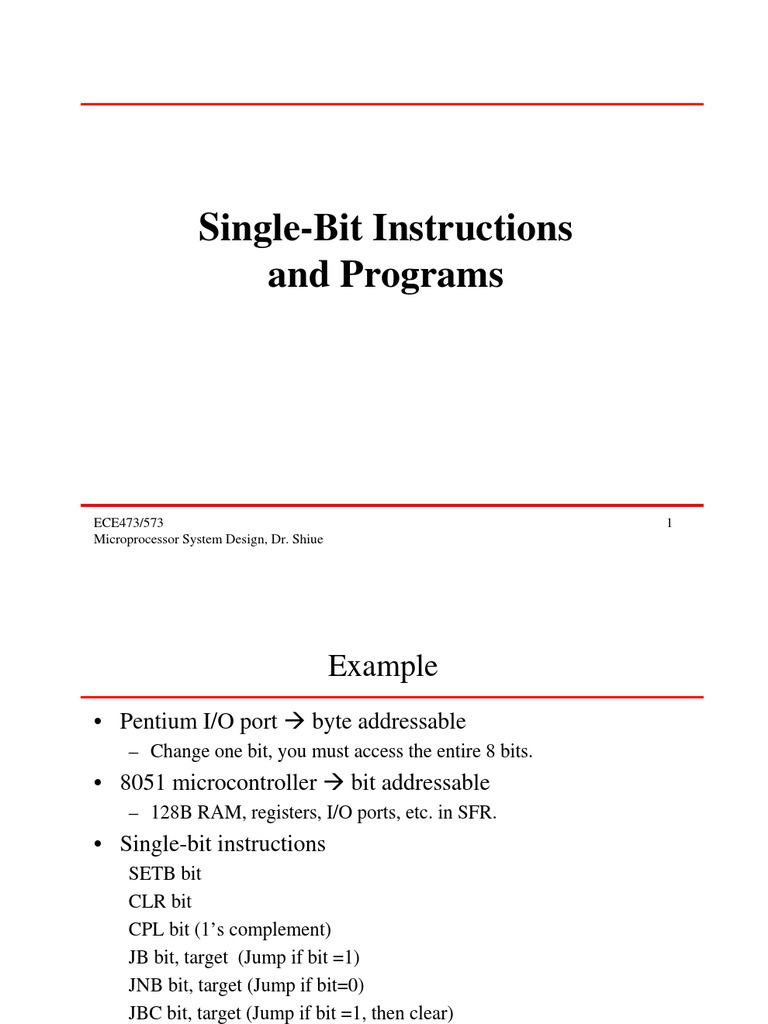6 Single Bit Instructions | PDF | Central Processing Unit | Computer ...