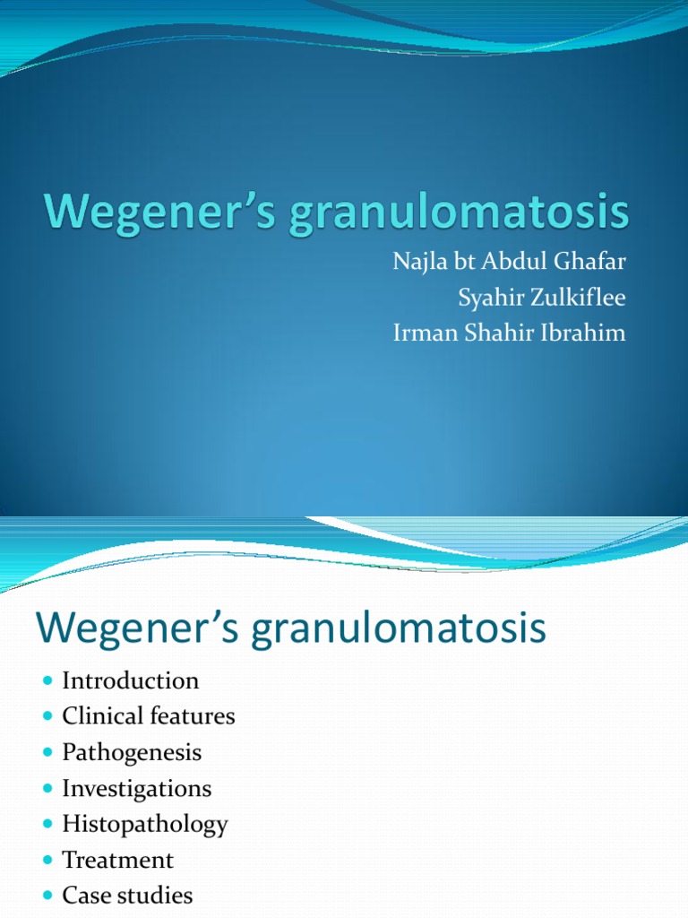 Wegeners Granulomatosis | PDF | Medicine | Clinical Medicine