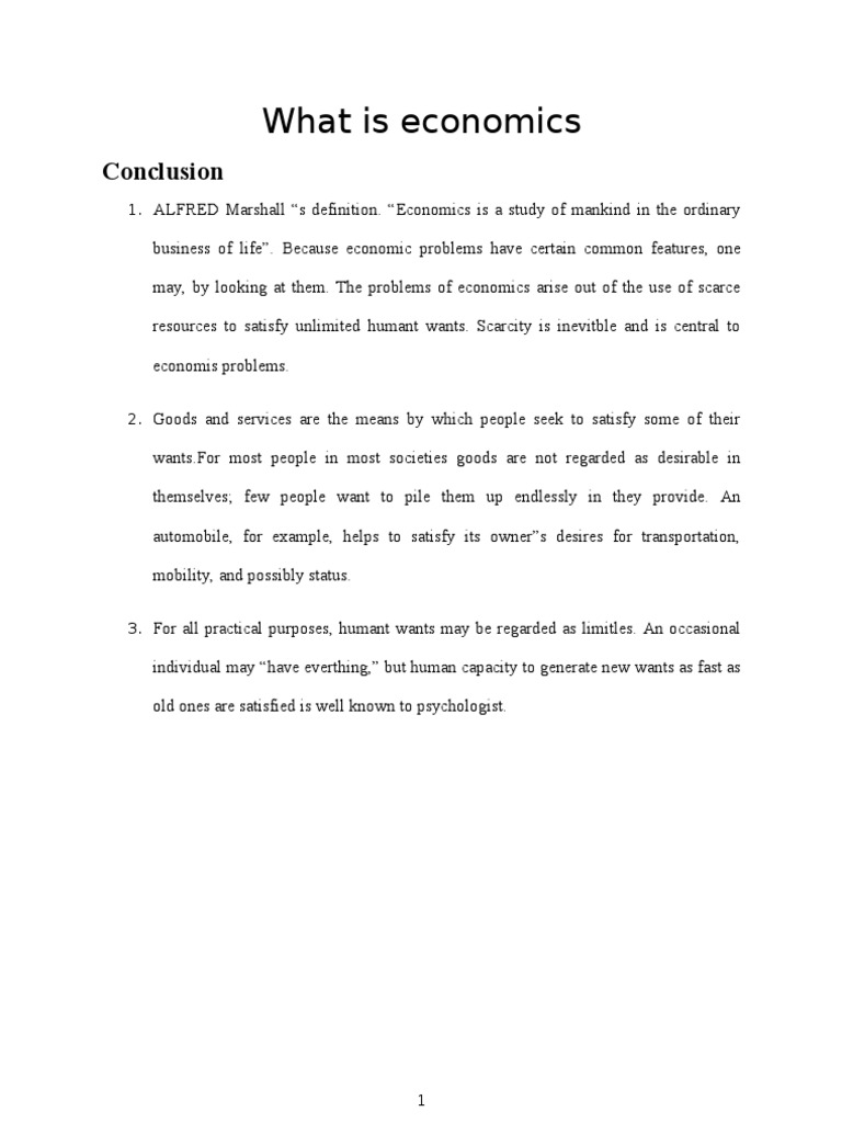 What Is Economics: Conclusion | PDF | Economics | Business
