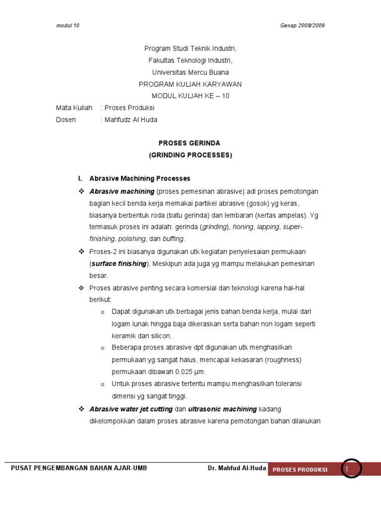 GRINDING PROSES | PDF