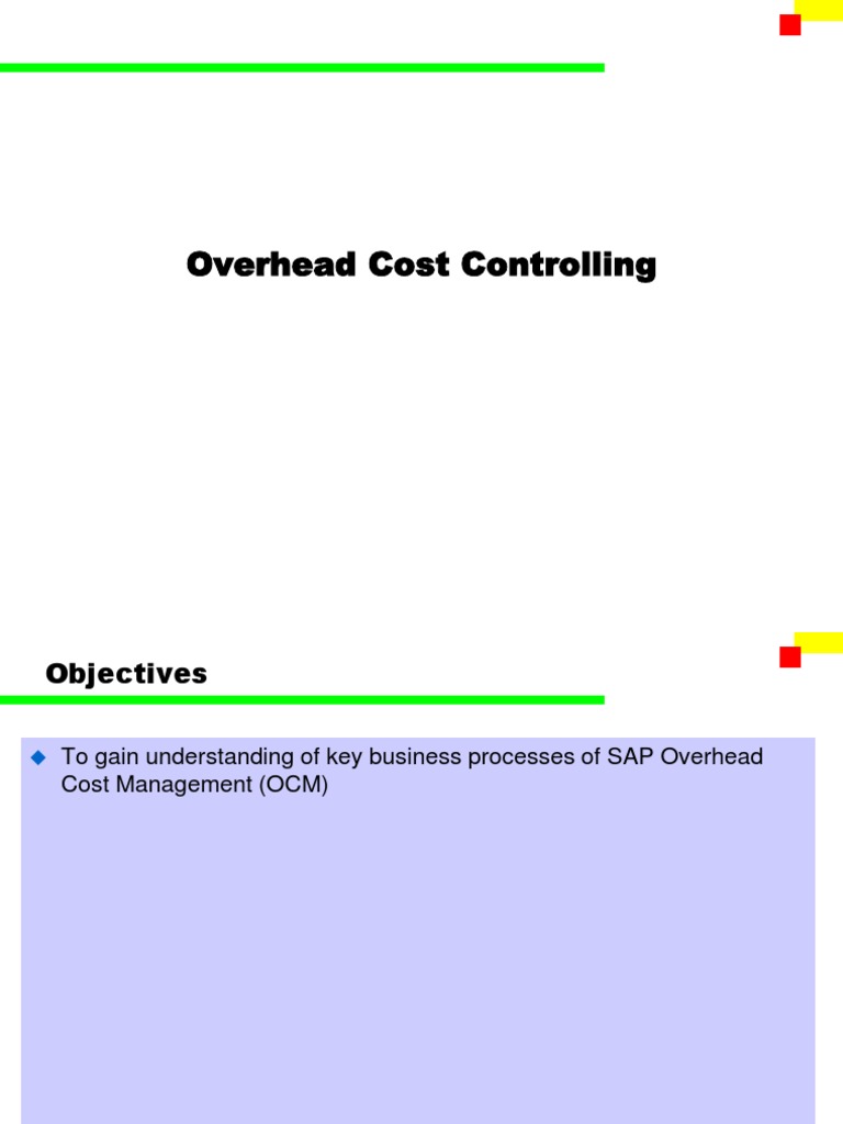 SAP Overhead Cost Management Overview | PDF | Debits And Credits | Cost ...