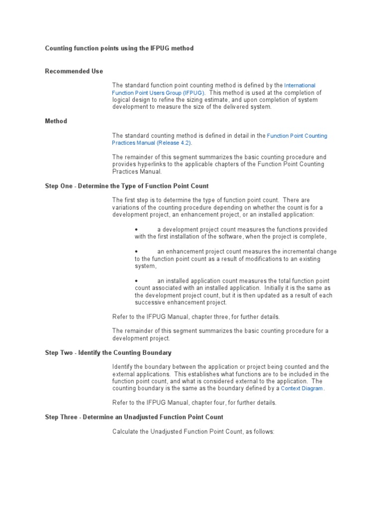 Counting Function Points Using The IFPUG Method | PDF | Function (Mathematics) | System