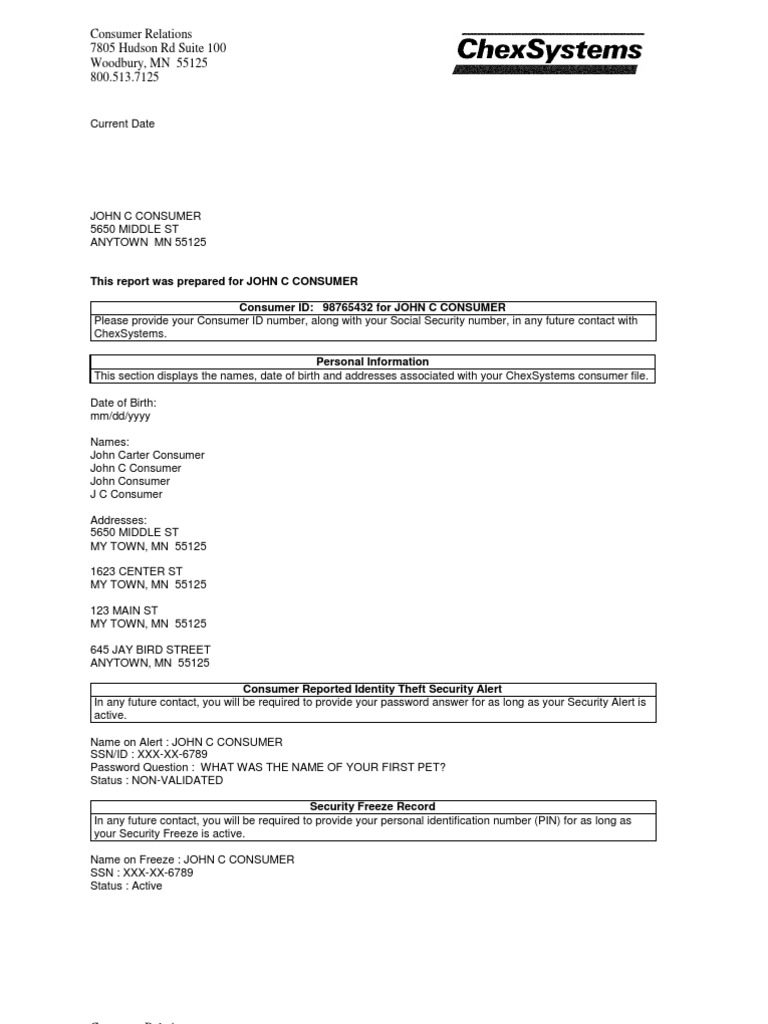 Sample Chex CNSR RPT | PDF | Social Security Number | Identity Document