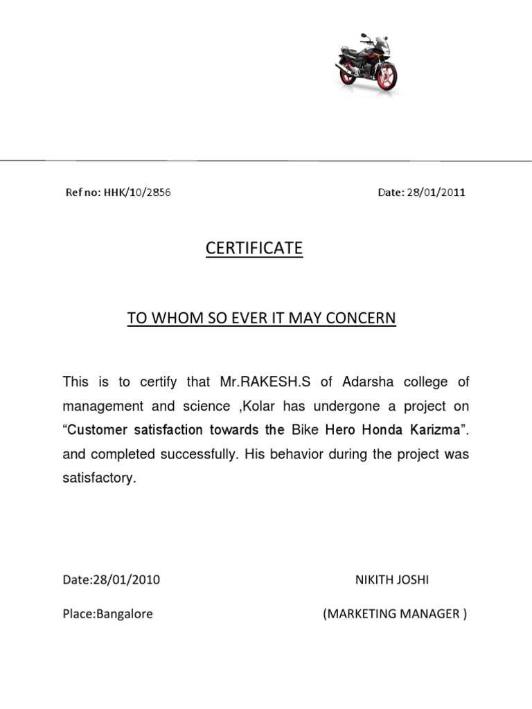 Hero Honda Letter Head | PDF