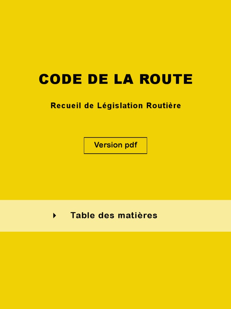 Code de La Route | PDF | Voyages
