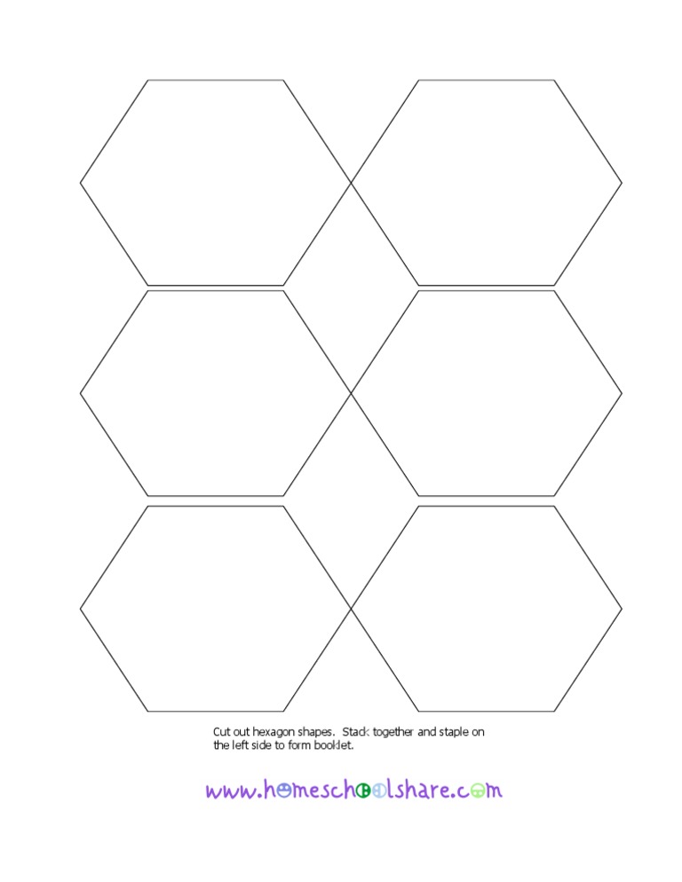 Cut Out Hexagon Shapes. Stack Together and Staple On The Left Side To ...