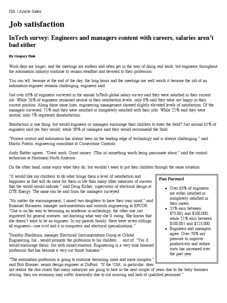 Job Satisfaction Engineer | PDF | Academic Degree | Engineer