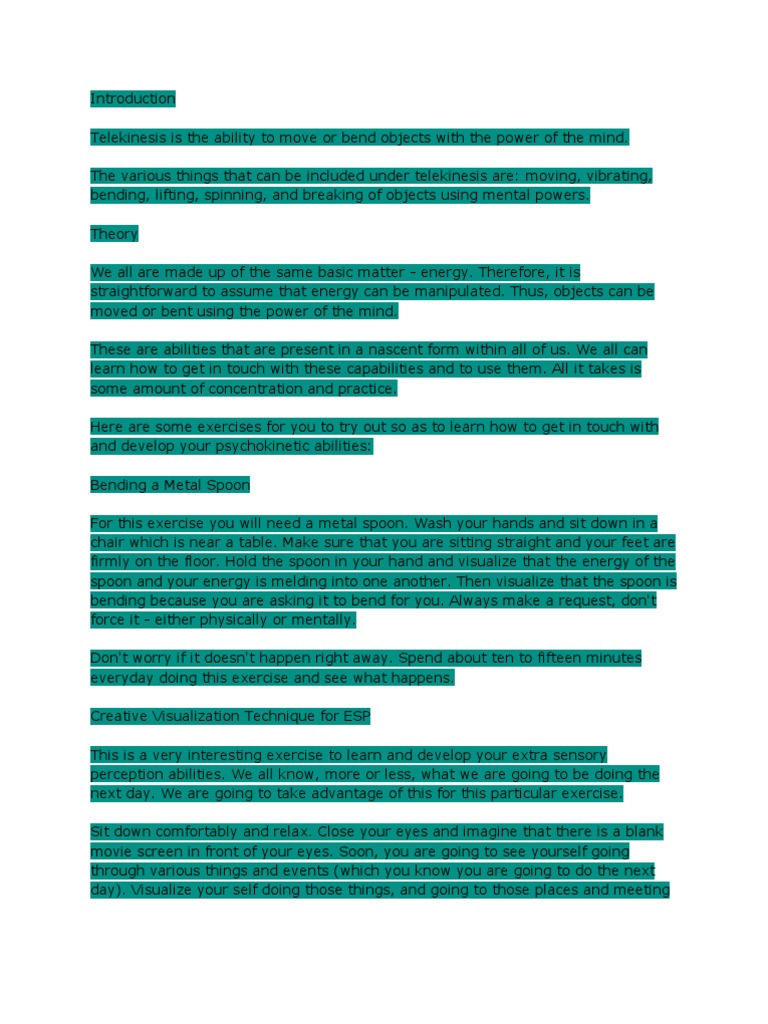 Telekinesis | PDF | Parapsychology | Epistemology