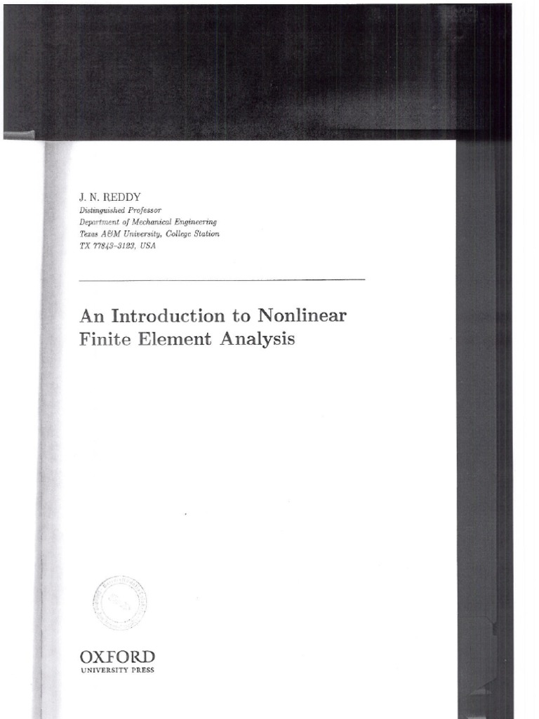 An Introduction To Finite Element Analysis - Reddy | PDF