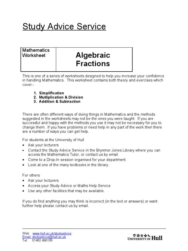 Algebra Modulus | PDF | Fraction (Mathematics) | Arithmetic