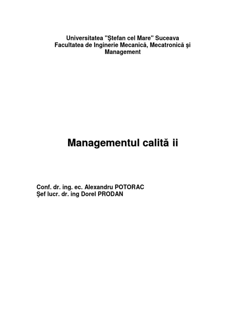Managementul Calitatii | PDF