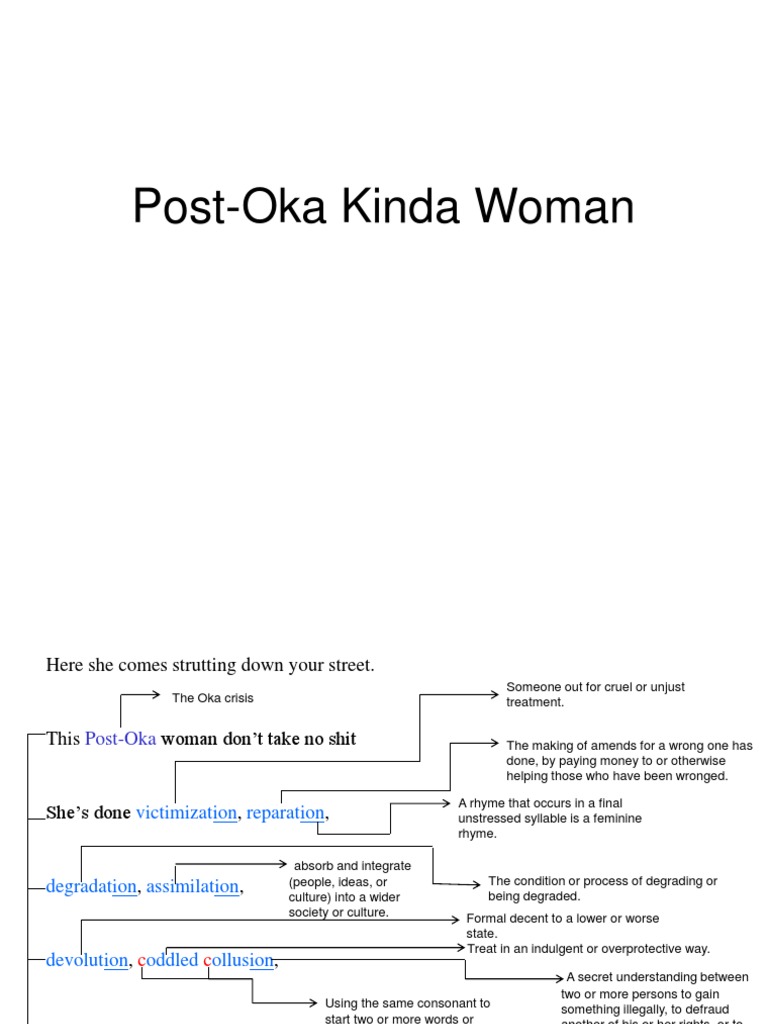 Post-Oka Kinda Woman | PDF | Rhyme | Poetry