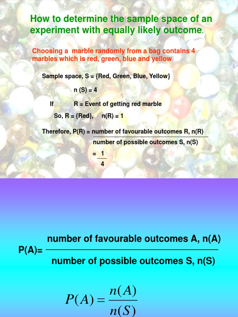 How To Determine The Sample Space of An Experiment With Equally Likely ...