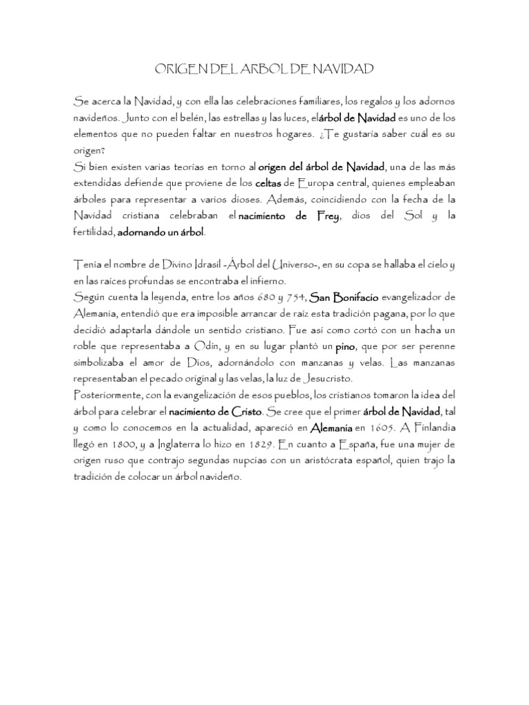 Origen del árbol de Navidad | PDF | Árbol de Navidad | Navidad