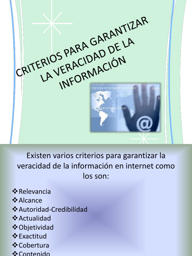 Criterios para garantizar la veracidad de la información | Objetividad ...