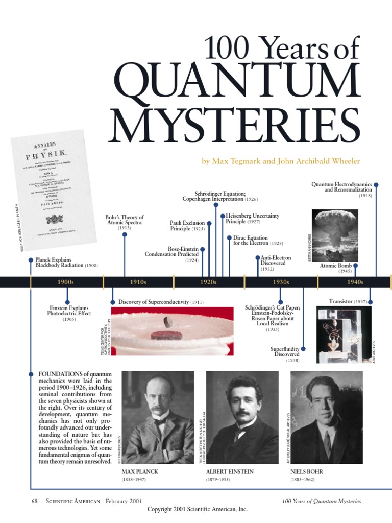 One Hundred Years of Quantum Mysteries | PDF | Many Worlds ...