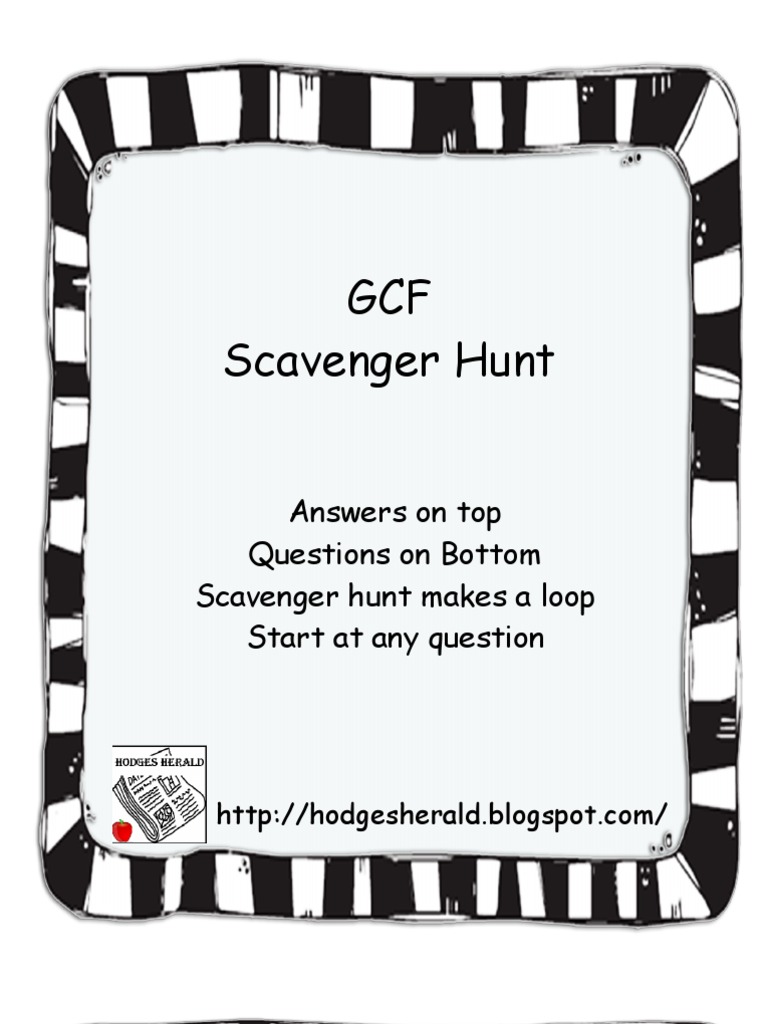GCF Scavenger Hunt Questions | PDF