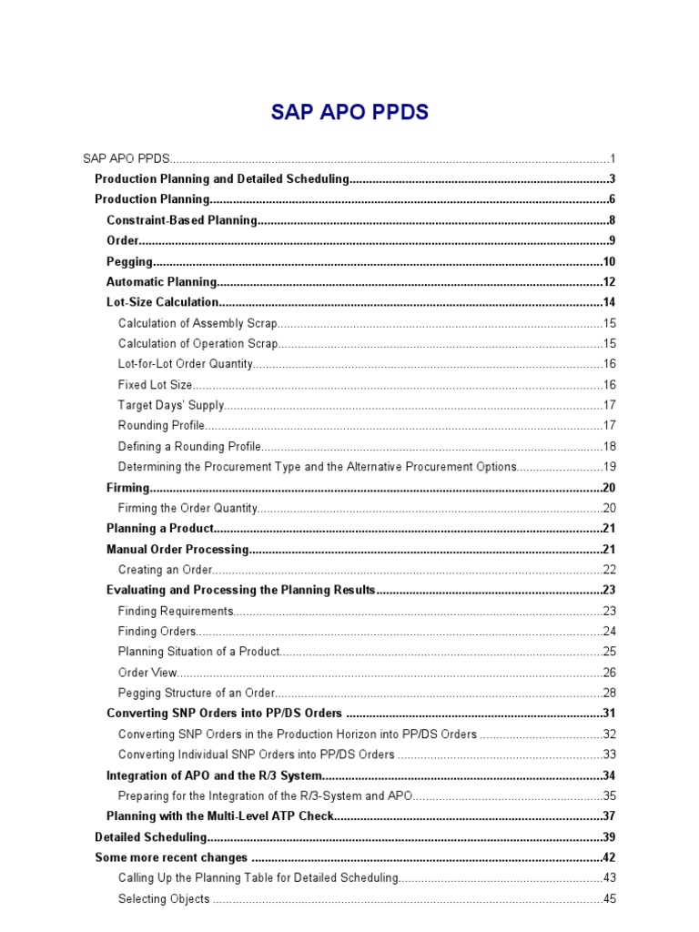 Sap Apo PPDS | PDF | Procurement | System